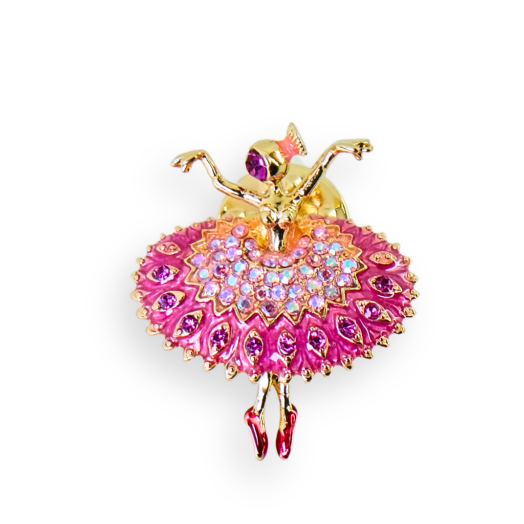Dancing Ballerina Clutch Pin | Crystal Brooch | Butler & Wilson