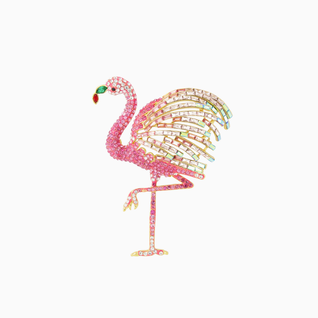 Large Crystal Flamingo Brooch | Butler & Wilson