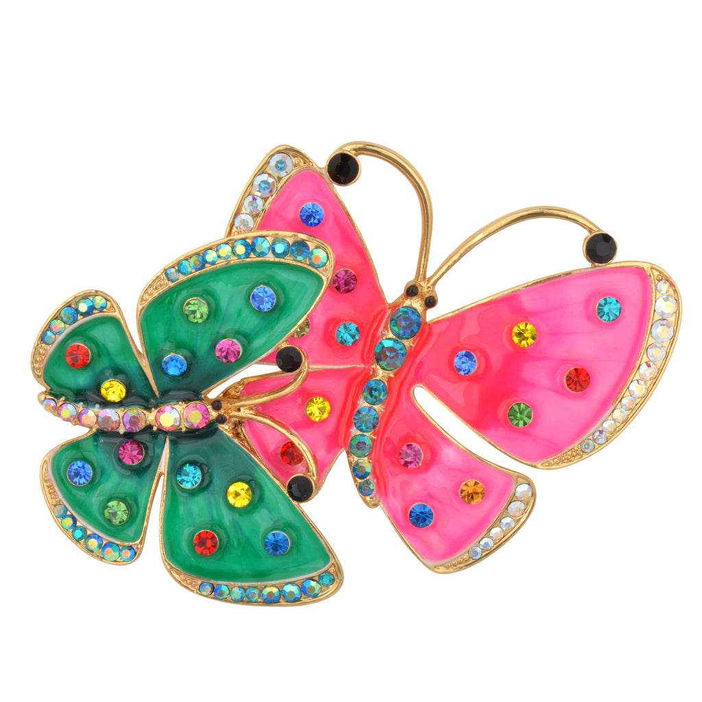 Whimsical Butterflies Brooch | Crystal Brooch | Butler & Wilson