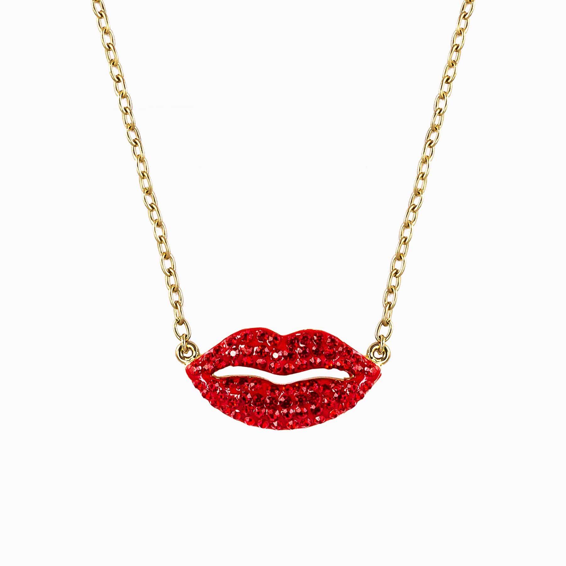 Lips Pendant Necklace | Crystal Necklace | Butler & Wilson