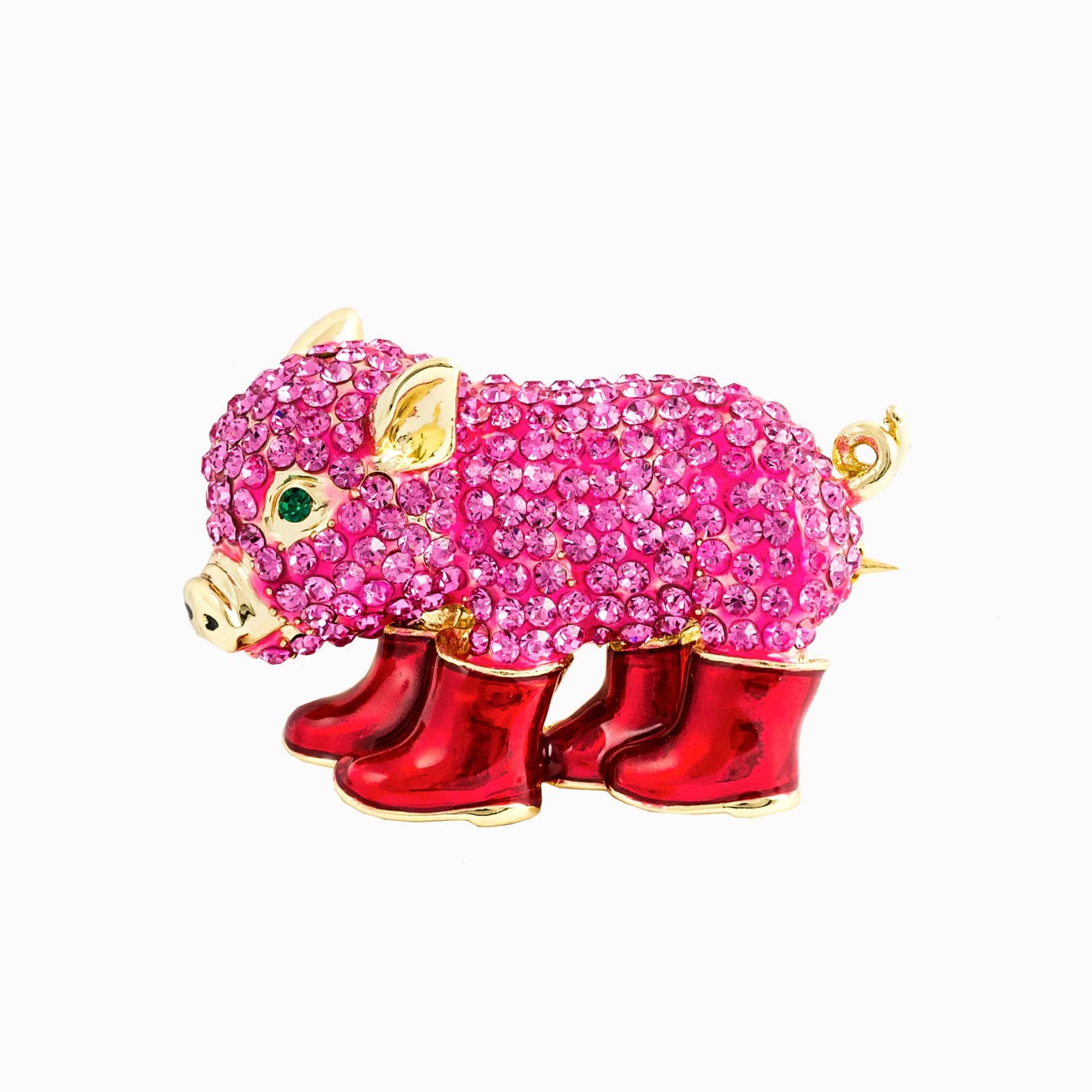 Crystal Piglet In Wellington Boots Brooch | Crystal Brooch | Butler ...
